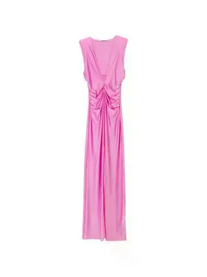 Amen Ruched V-neck Maxi Dress