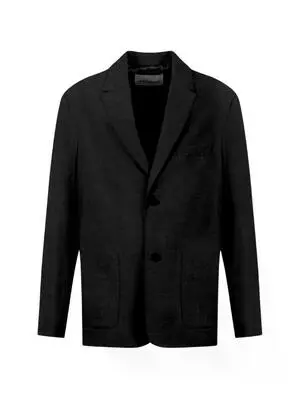 AMARANTO Single-breasted Notched-lapels Blazer - Black