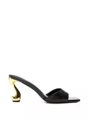 Jw Pei Hannah Snakeskin-effect Sandals - Black