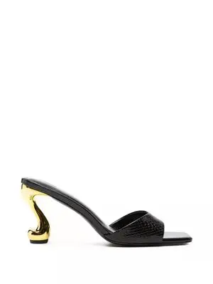 Jw Pei Hannah Snakeskin-effect Sandals - Black