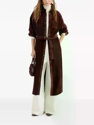 Brunello Cucinelli Fluid Corduroy Shirt Dress - Brown