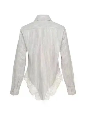 N°21 Striped Lace-trim Shirt - Blue