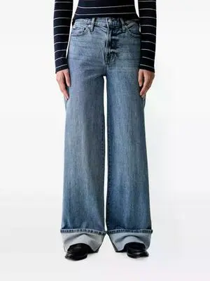 Dkny Faded Wide-leg Jeans - Blue