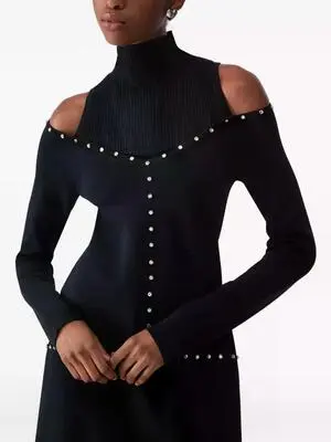 Liu Jo Short Knit Dress With Cut-outs And Stud Embellishments