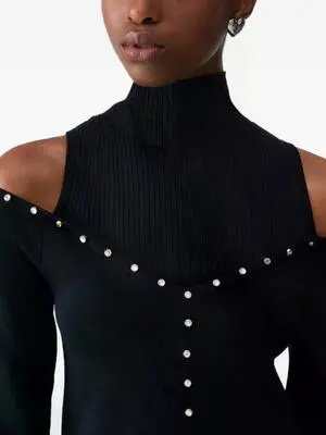 Liu Jo Short Knit Dress With Cut-outs And Stud Embellishments