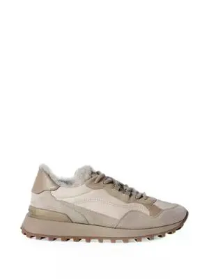 Brunello Cucinelli Shearling-lined Monili Sneakers - Neutrals