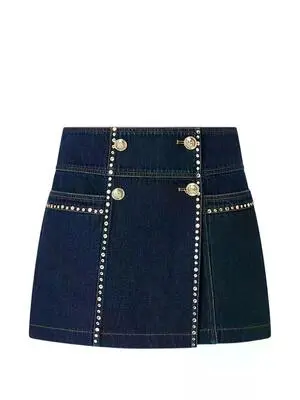 Liu Jo Skirt-pants With Rhinestones - Blue