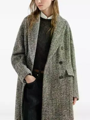 Brunello Cucinelli Monili Chevron-knit Coat