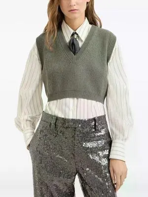 Brunello Cucinelli Cashmere Rib-knit V-neck Vest