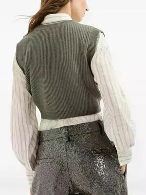 Brunello Cucinelli Cashmere Rib-knit V-neck Vest