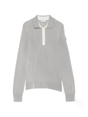 Moncler Long Sleeve Polo Top - Grey