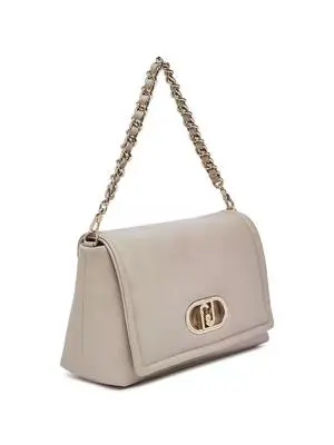 Liu Jo Lapuffy Large Shoulder Bag With Jewel Chain - Neutrals