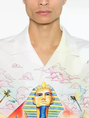 Casablanca Graphic-print Long-sleeve Shirt - White