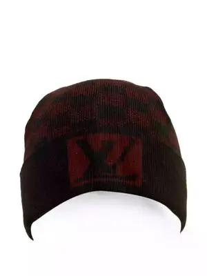 LOUIS VUITTON Damier Logo-patch Beanie Hat