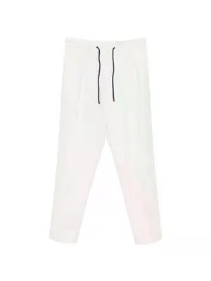 Brunello Cucinelli Cotton Drawstring Pleated Trousers - White