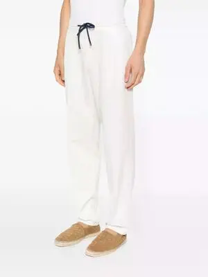 Brunello Cucinelli Cotton Drawstring Pleated Trousers - White