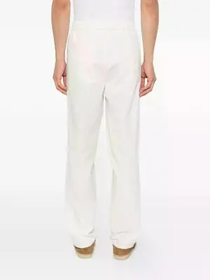 Brunello Cucinelli Cotton Drawstring Pleated Trousers - White