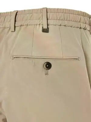 PT TORINO Elasticated Waistband Button-fastening Trousers