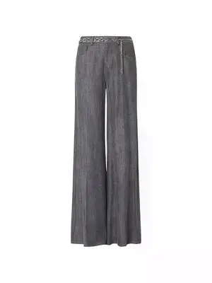 Liu Jo Flare Pants With Belt - Grey