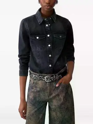 Liu Jo Slim Fit Embroidered Denim Shirt