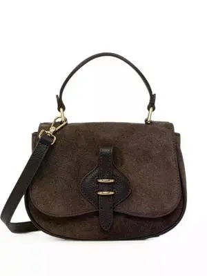 COCCINELLE Suede-panelled Leather Shoulder Bag - Brown