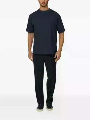 Boggi Milano T-shirt In Piqué Cotton Blend Mélange B Tech - Blue