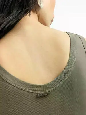 Brunello Cucinelli Ribbed Jersey Tank With Monili