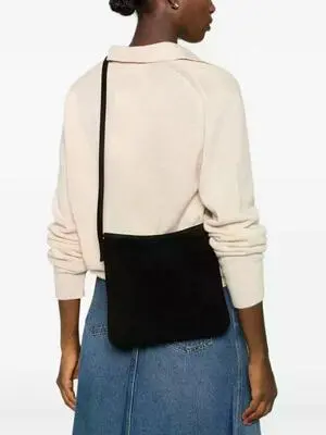 Manu Atelier Fidèle Suede Shoulder Bag - Black