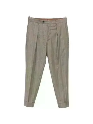 BERWICH Check-pattern Pleated Trousers - Brown