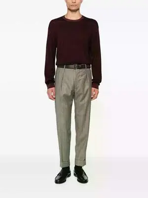 BERWICH Check-pattern Pleated Trousers
