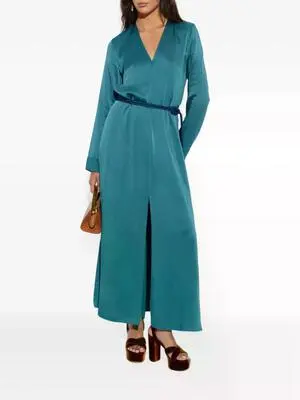 FORTE_FORTE Belted V-neck Maxi Dress