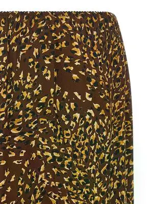 TWINSET Animal Print Midi Skirt - Brown