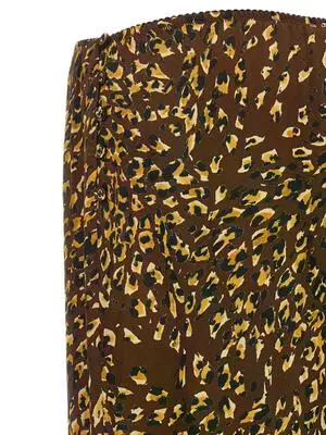 TWINSET Animal Print Midi Skirt - Brown