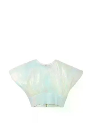 Christopher John Rogers Iridescent Textured Top - White