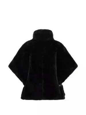 Pinko High-neck Faux-fur Cape With Buckle Fastening