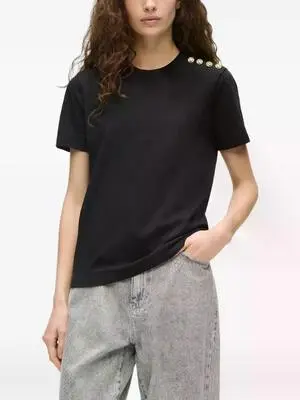 Karl Lagerfeld Button Detail Crewneck T-shirt