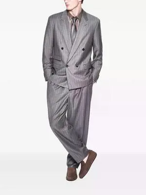Giorgio Armani Oversized Heritage Suit In Jacquard Pinstripe Virgin Wool