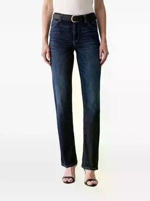 Guess Logo-plaque Straight-leg Jeans - Blue