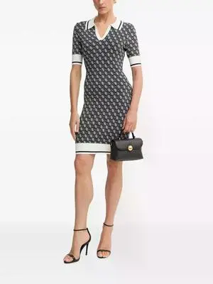 Guess Logo-monogram Mini Dress - Blue