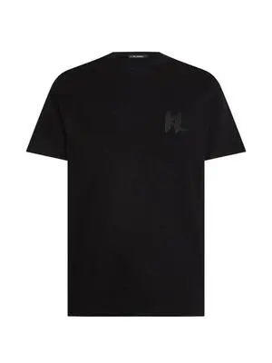 Karl Lagerfeld Monogram Wool-blend T-shirt - Black