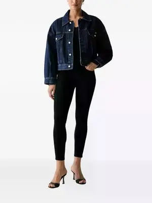 Guess V-neck Long Sleeve Ribbed Knit T-shirt