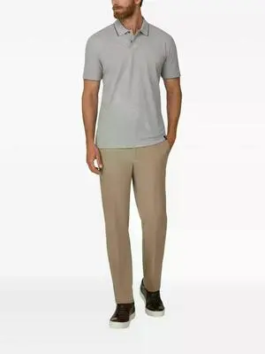 Boggi Milano Trousers In Stretch Cotton Tencel - Neutrals