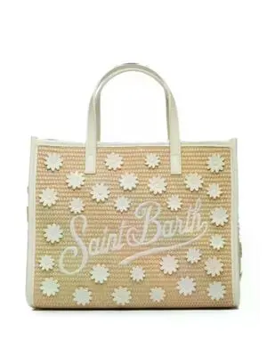 MC2 SAINT BARTH Vivian Floral-appliqué Shoulder Bag - Neutrals
