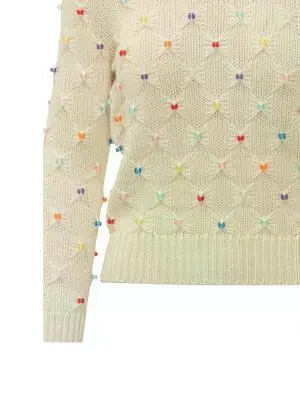 MARANT ETOILE Priyanka Bead-embellished Open-knit Sweater - Neutrals