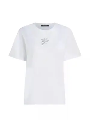 Karl Lagerfeld Rhinestone Autograph T-shirt - White
