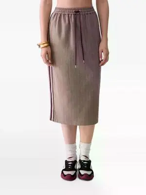 Liu Jo Midi Skirt With Side Tape - Brown