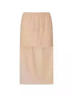 Liu Jo Embroidered Tulle Midi Skirt - Neutrals