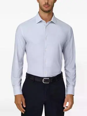 Boggi Milano Shirt Micro Patterned Nylon Stretch Slim Fit B Tech