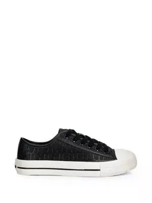 Guess Carey Monogram Pattern Low-top Sneakers - Black