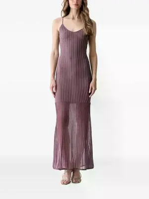 Guess Rhinestone-embellished Pleated Maxi Dress - Purple